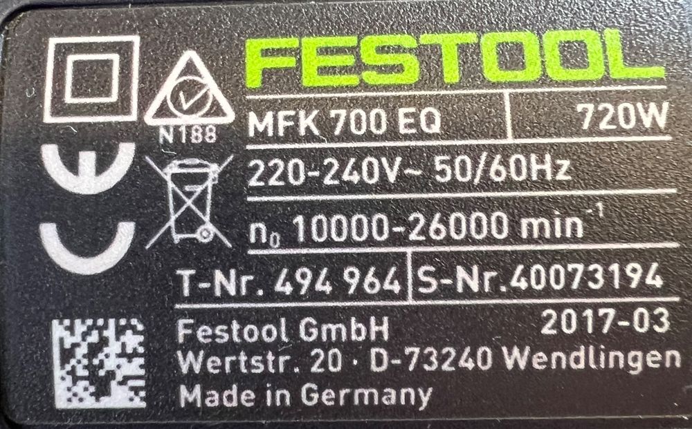 Festool Modulfräse MFK 700 EQ-SET CH 230V (Neu und originalverpackt) in ...