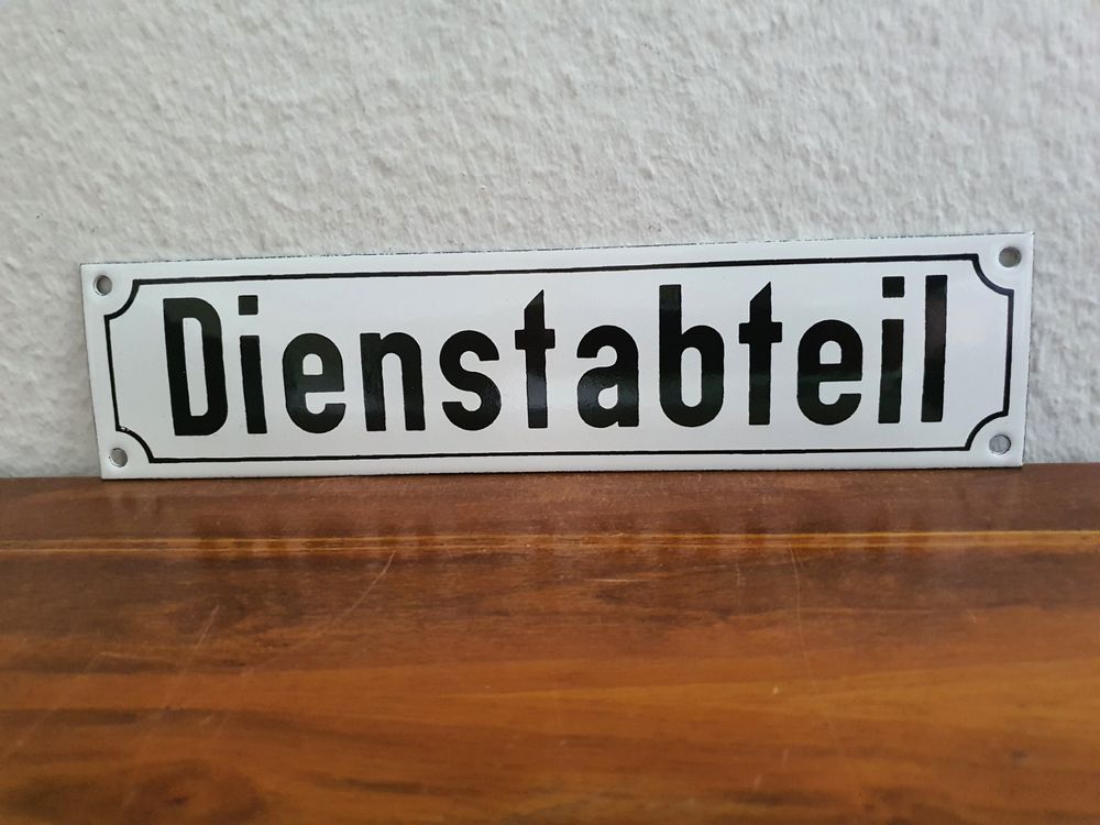 Emailschild Dienstabteil Bahn Zug Tram Emaille Schild Retro (Neu (gemäss Beschreibung)) in ...