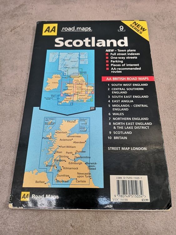 Roadmap Scotland Autokarte Strassenkarte Vintage (Gebraucht) in Nottwil ...