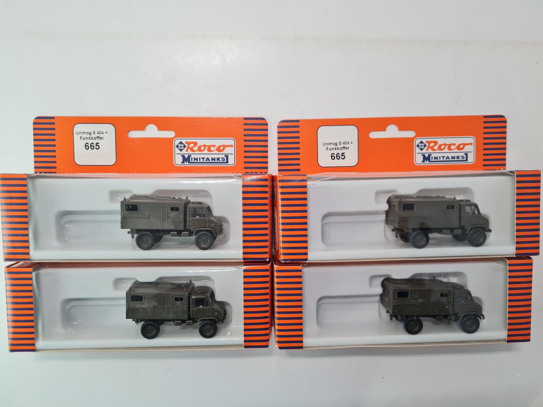ROCO Minitanks 665 Unimog S 404 + Funkkoffer 4er Set H0 1:87 (Neu ...