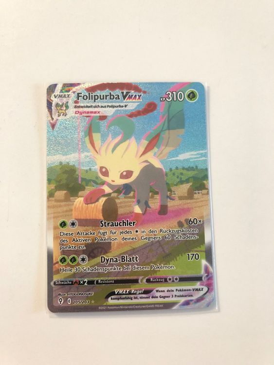 Folipurba VMAX / Leafeon VMAX Drachenwandel / Evolving Skies | Kaufen auf Ricardo