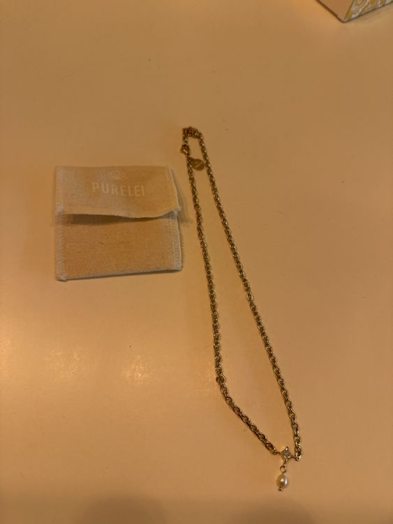 Purelei Gold Chain Necklace with Pearl Pendant, New! (Neu und ...