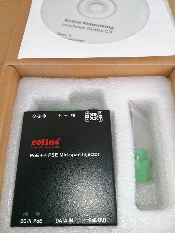 POE Injektor Max. 90 Watt mit Netzteil 75 Watt für Hutschine (Neu und ...