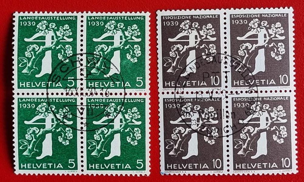 LANDESAUSSTELLUNG 228Z 237Z 1939 VIERERBLOCK SCHWYZ LANDI (Gebraucht) in Düdingen für CHF 22 ...