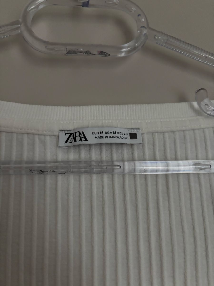 Zara Rippstrick Top, Langarm, Weiss, Gr. M – Neuwertig! (Neu und ...