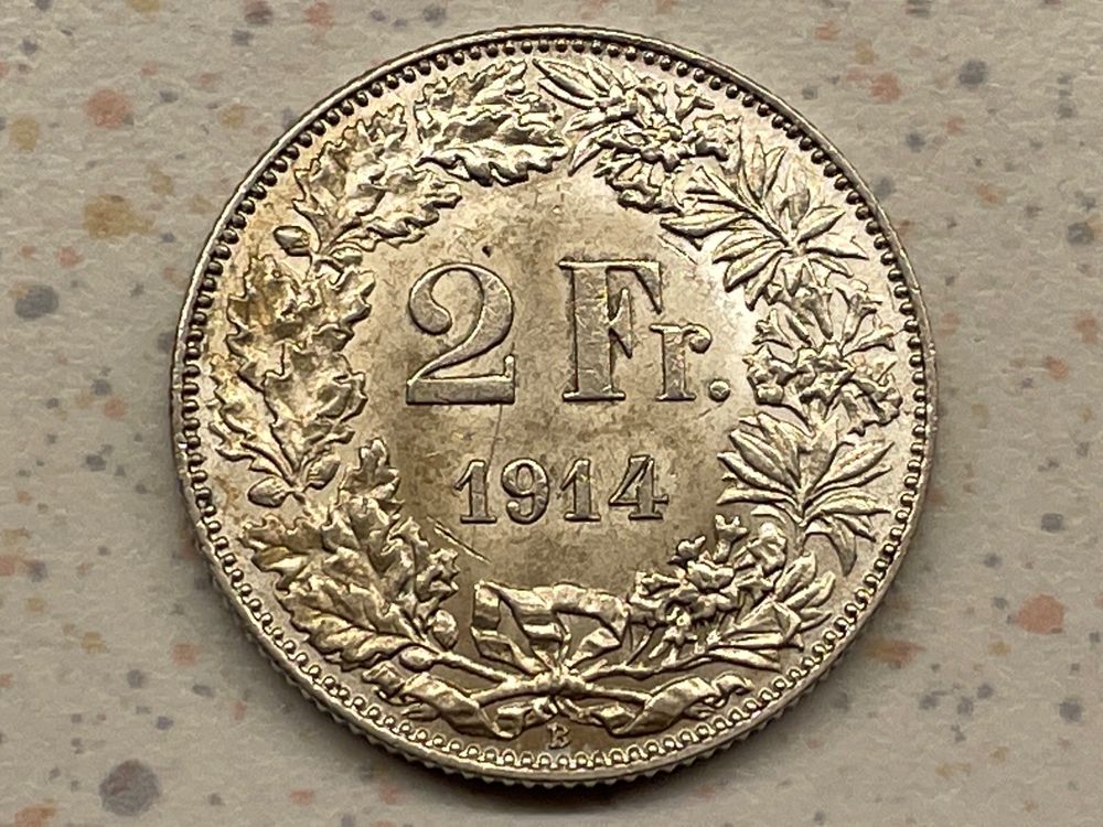 1914 2 Franken fast unzirkuliert Super Stück (Neu (gemäss Beschreibung)) in Winterthur für CHF ...