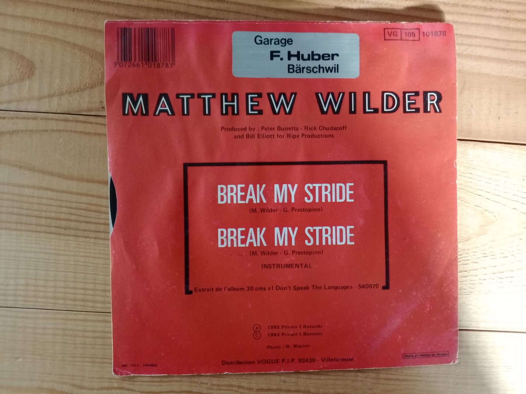 Matthew Wilder - Break My Stride - 7" Single Schallplatte (Gebraucht) in Waldenburg für CHF 1 ...