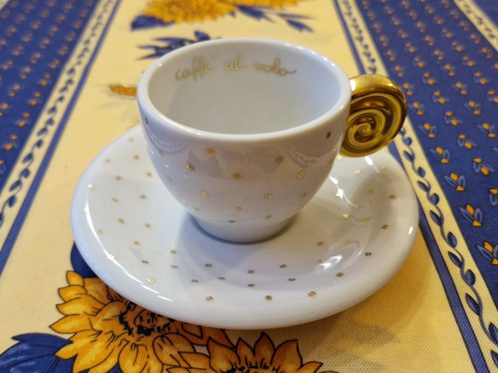 Thun Espressotasse gold Caffé al volo, wertvolles Porzellan (Gebraucht ...