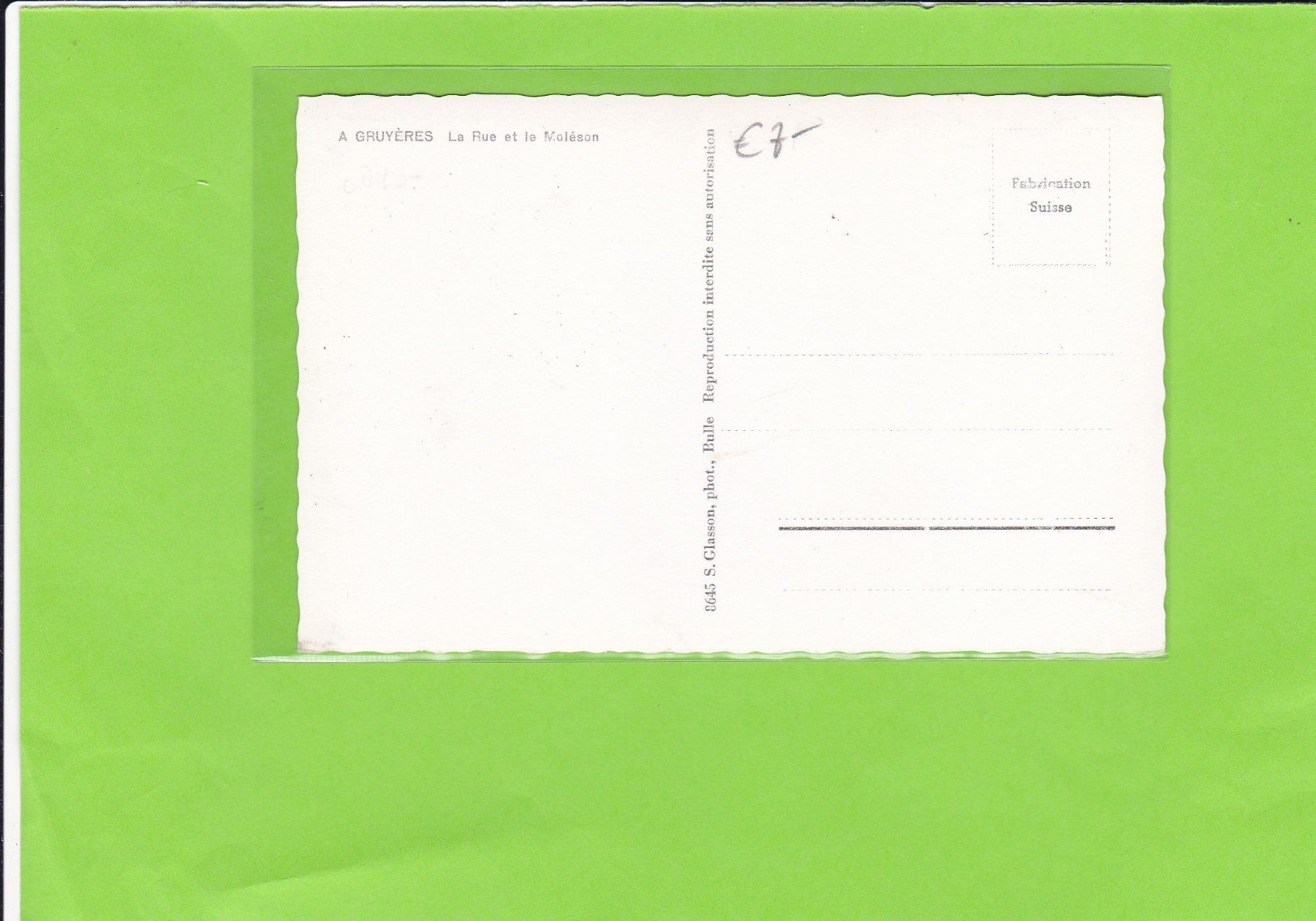 A Gruyères, La rue et le Moléson (Gebraucht) in St. Peterzell für CHF 2 ...