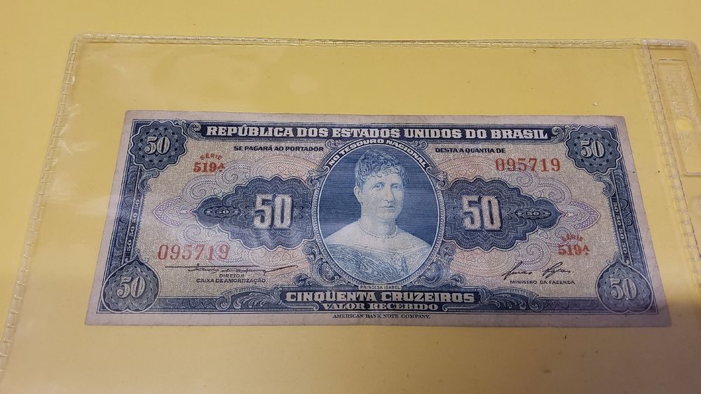 Banknote Brasilien 50 Cruzeiros 1939 (Gebraucht) in Herisau für CHF 12.2 – mit Lieferung auf ...