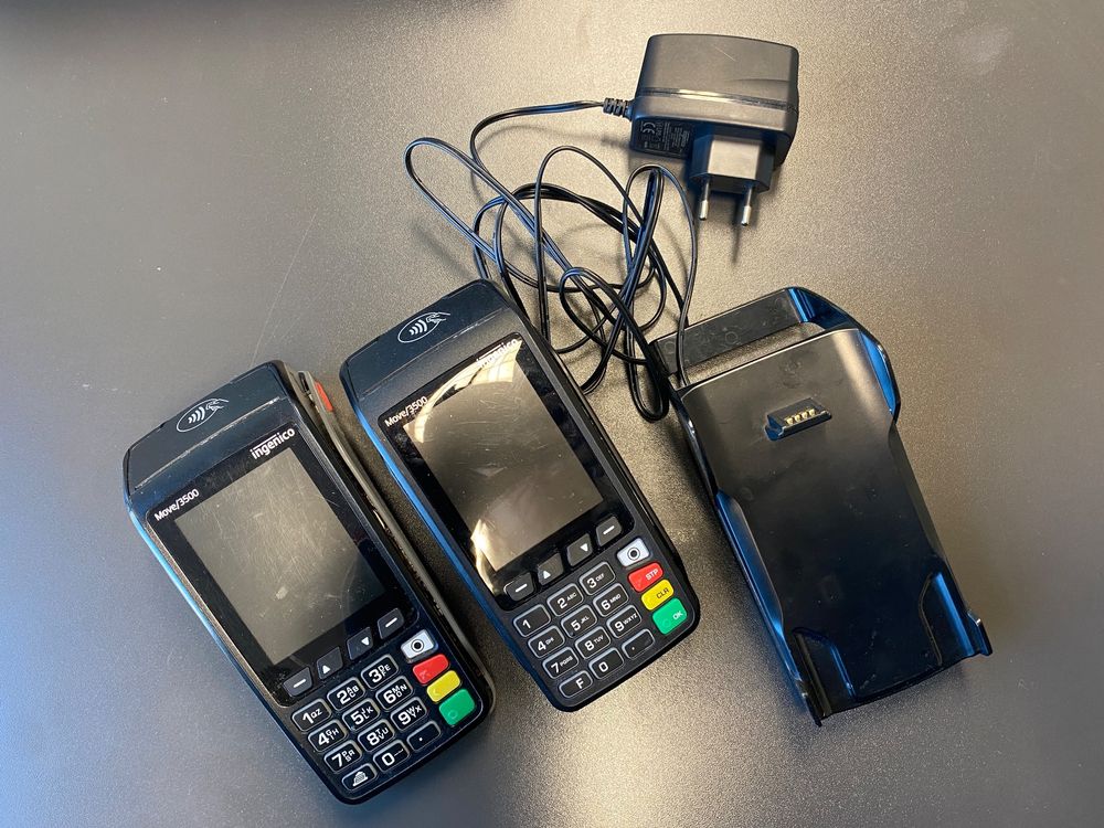 2 Ingenico Move/3500 EC-Terminals mit 1 Ladestation (Gebraucht) in für ...