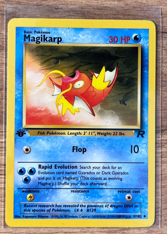 Magikarp 1st Edition 47/82 Pokemon Team Rocket WOTC (Neu (gemäss ...