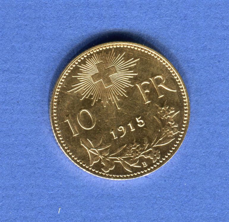 (267) 10 Fr. 1915 Vreneli Top Stgl Gold (Gebraucht) in Rüthi (Rheintal) für CHF 296 – mit ...