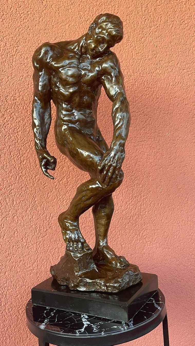 Adam Statue Rodin, Bronze Berühmtes Sammlerstück 55cm 10kg (Neu und ...