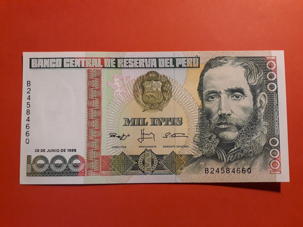 PERU - 1000 Intis 1988 UNC (B2458466Q) (Neu (gemäss Beschreibung)) in ...