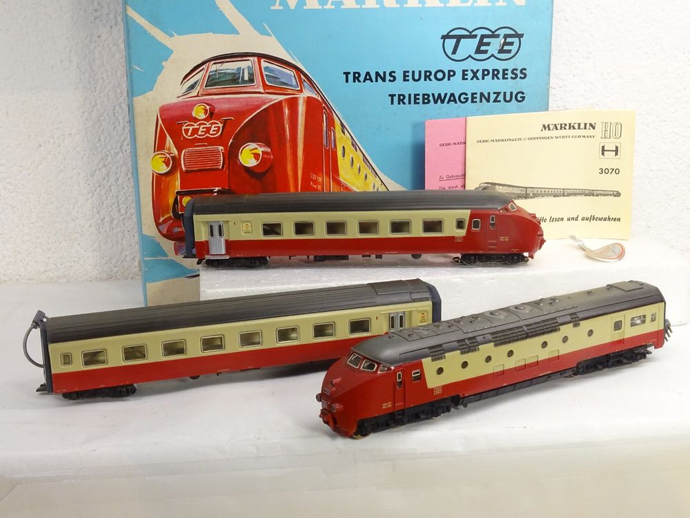 Märklin 3070 RAm TEE Triebwagen Zug, 3 teilig, H0,WS/AC,OVP (D'occasion ...