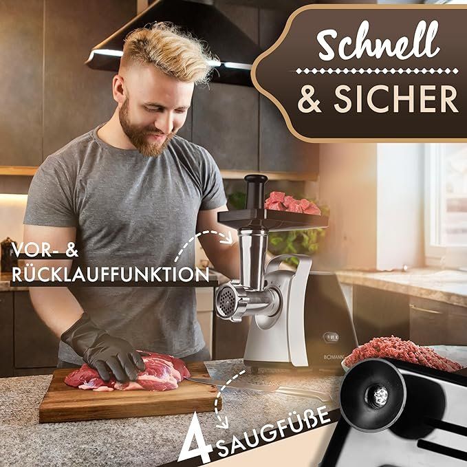 Fleischwolf elektrisch mit Wurstfüller Edelstahl 1000W (Neu und originalverpackt) in Herisau für ...