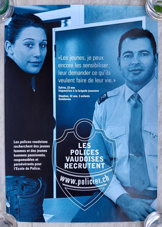 Vaud lot de 4 affichettes de la Police 42 cm x 30 cm | Kaufen auf Ricardo
