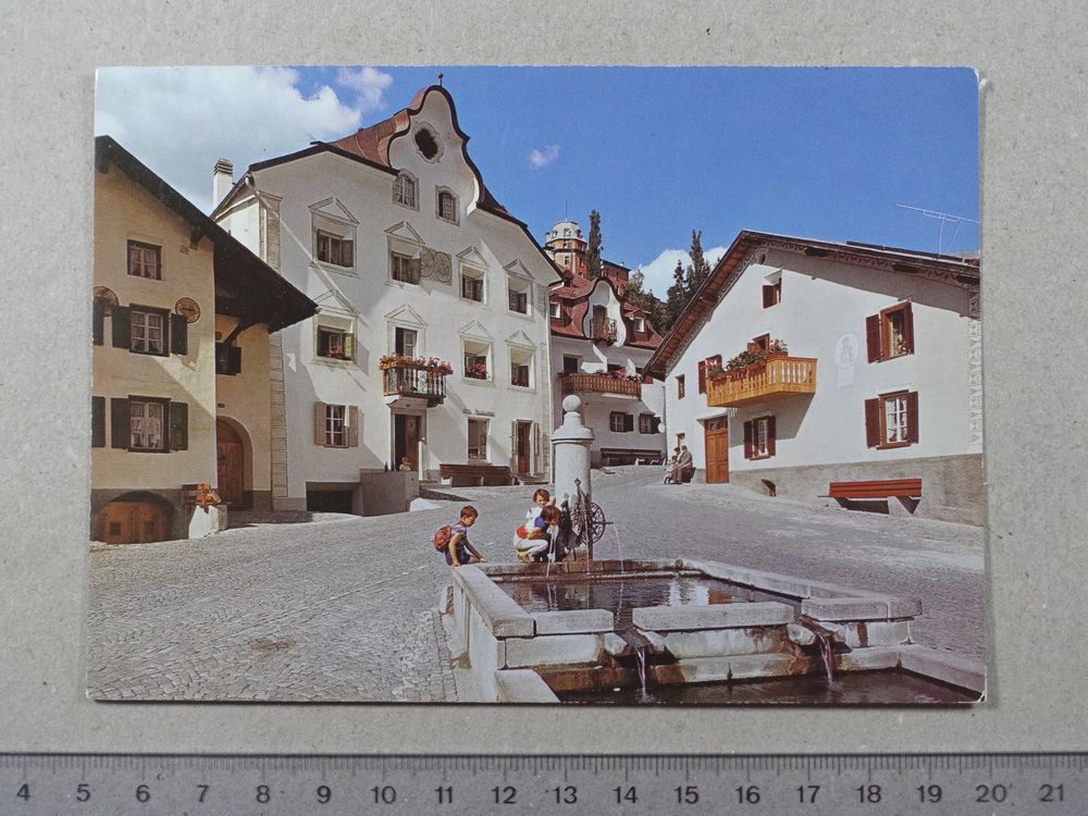 Bad Scuol Tarasp Vulpera, Dorfplatz, Kinder, belebt, 1978 (Gebraucht) in Lenzburg für CHF 3 ...