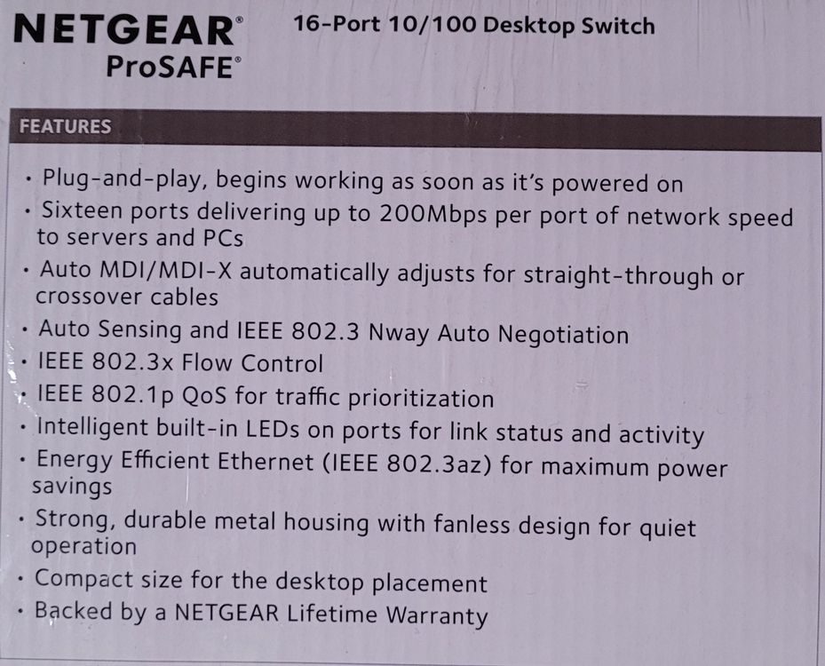 Netgear ProSAFE - FS116 (Neu und originalverpackt) in für CHF 1 – mit ...
