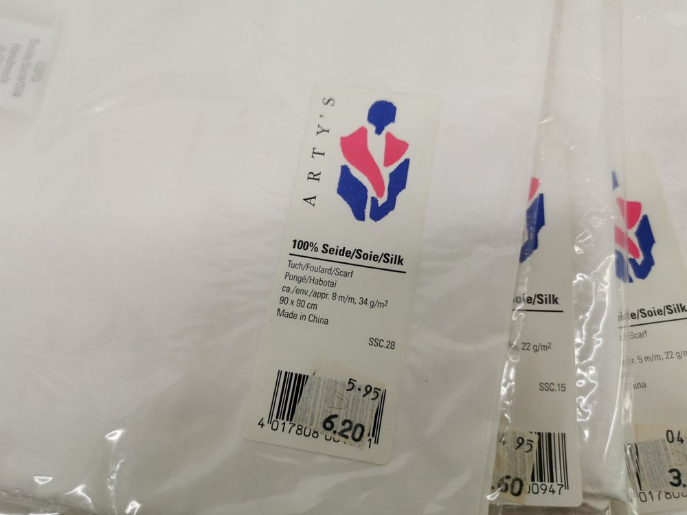 Seidenmalfarbe + 7x Seiden Tücher weiss 90x90cm Seidenmalen | Kaufen ...