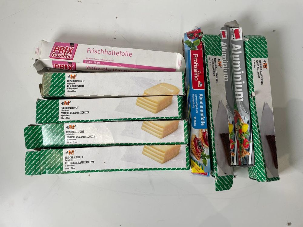 div. Alufolie und Frischhaltefolie (angebrochene Packungen) (Neu ...
