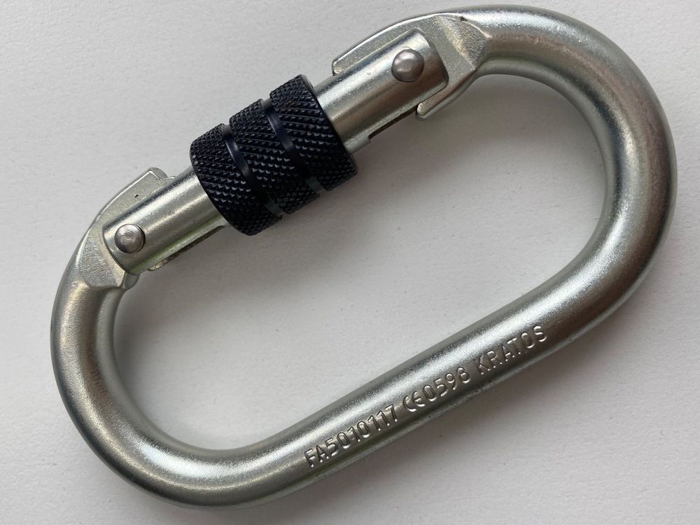KRATOS SCREW-LOCK 25 kN Stahlkarabiner (Neu und originalverpackt) in ...