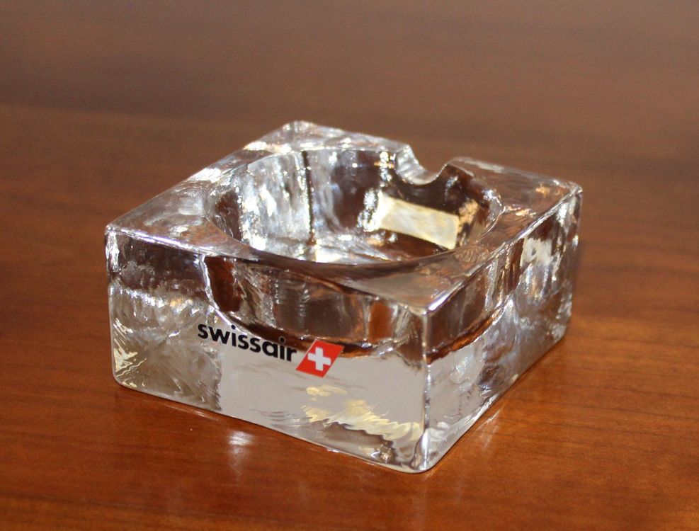 Swissair Aschenbecher Sarner Cristal Glas (Neu (gemäss Beschreibung ...