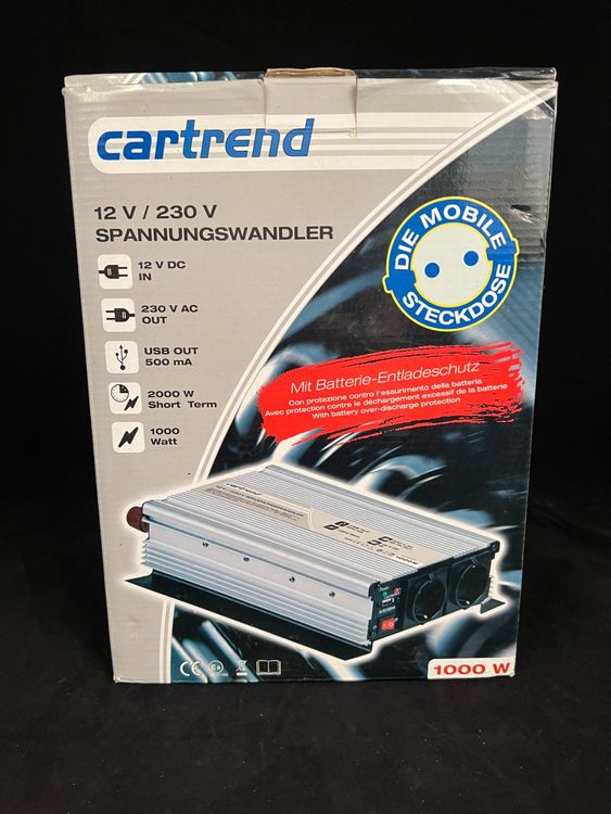 Cartrend 80102 Spannungswandler 12V / 230V 1000W (Neu und ...