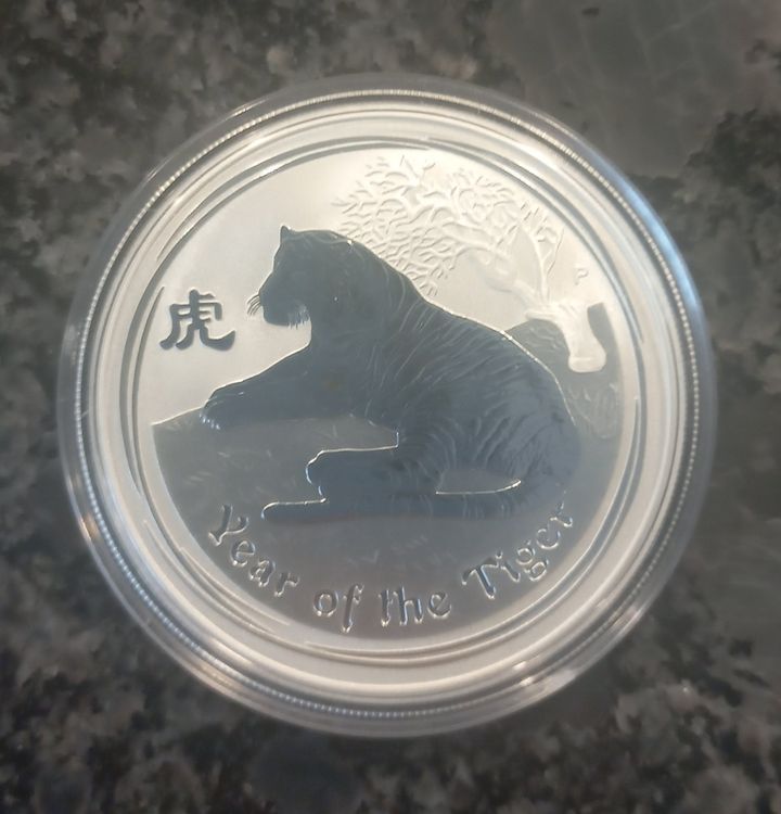 1Unze Oz Silbermünze, Lunar Tiger 2, Australien 2010 (Neu und originalverpackt) in Wattwil für ...