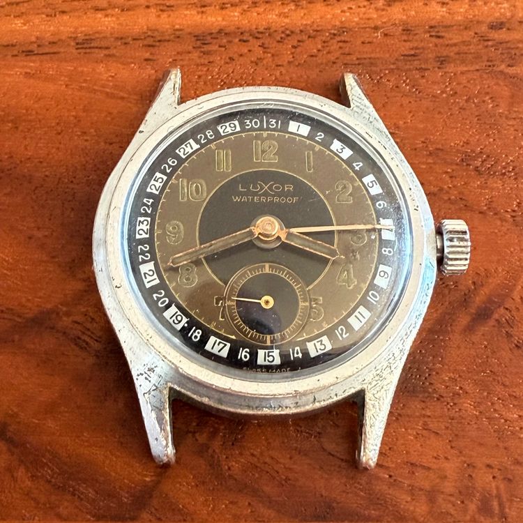 Vintage Luxor watch, date, ‚tre tacche’, 1950s (Gebraucht) in Stäfa für ...
