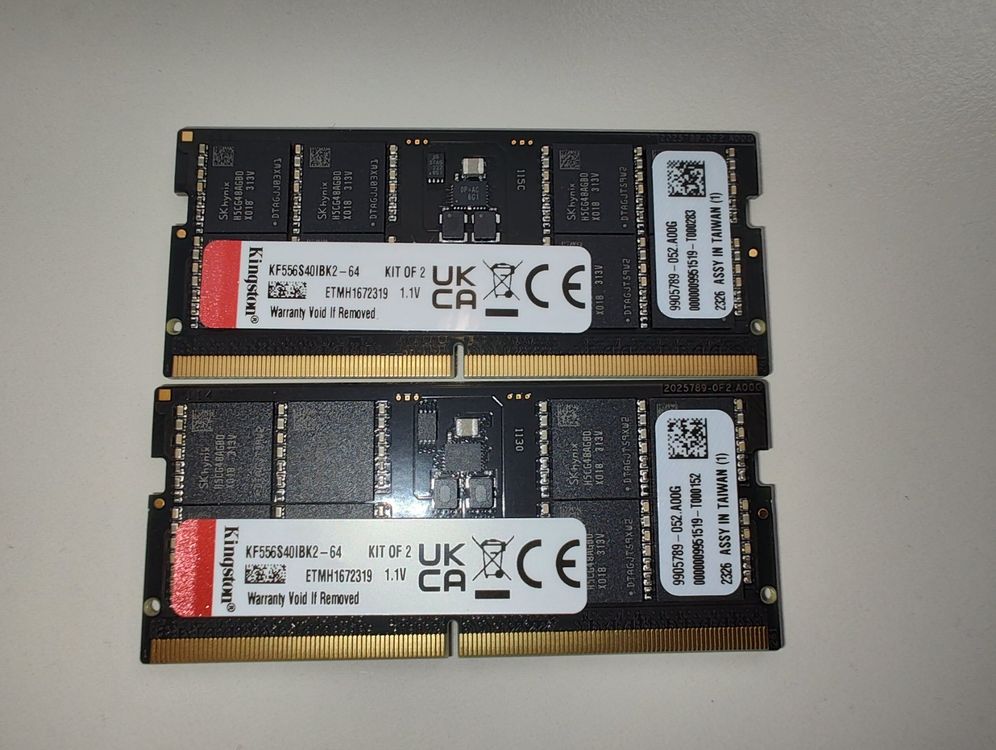 Kingston FURY Impact 64Gb (2x32Gb) DDR5 5600 Cl 40 So-Dimm (Neu (gemäss Beschreibung)) in ...