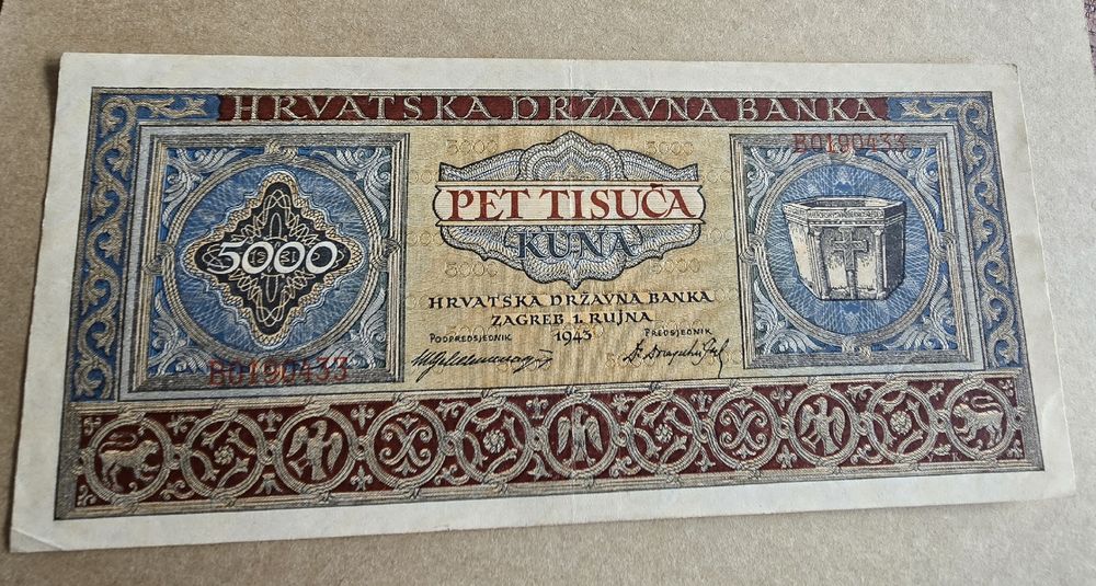 Kroatien 5000 Kuna 1943 (Gebraucht) in Rotkreuz für CHF 19.9 – mit ...