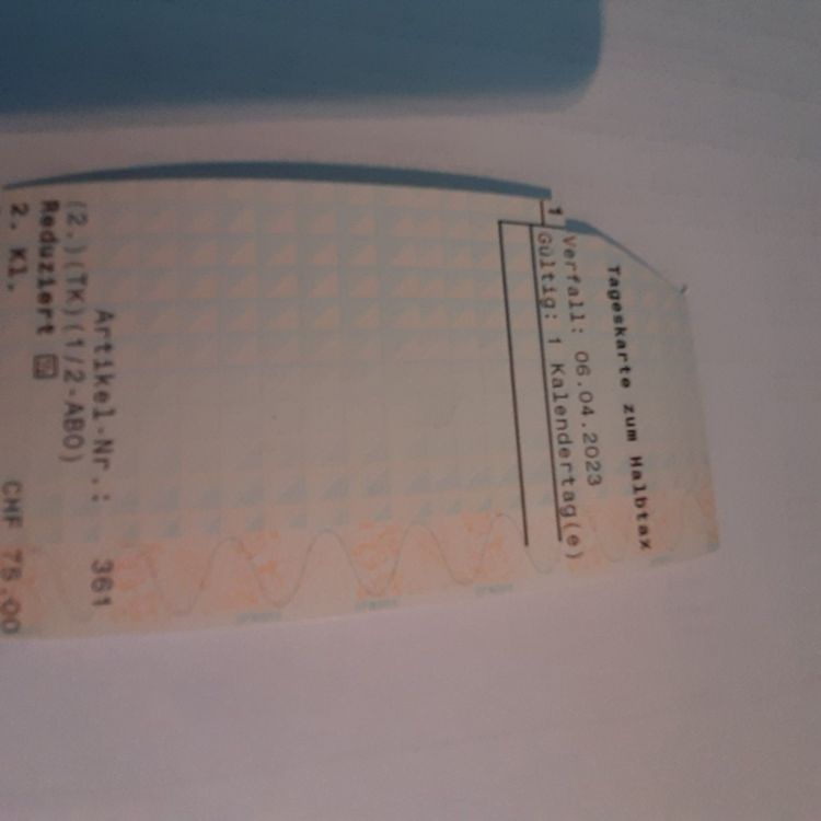 SBB Tageskarte zum Halbtax (Gebraucht) in Winterthur für CHF 58 – mit ...