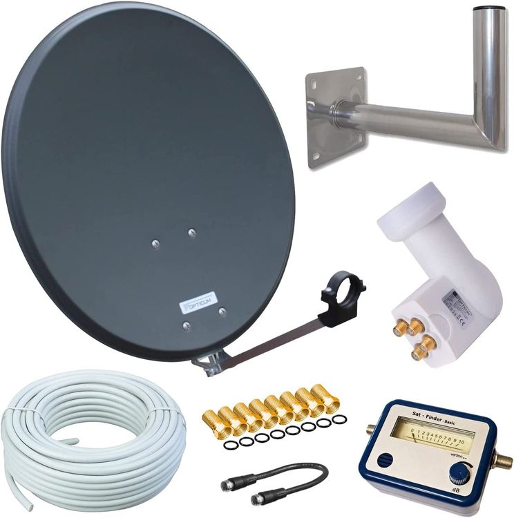 SATELITENSCHÜSSEL KOMPLET SET SAT ANLAGE HD 4K UHD Kabel | Kaufen auf ...