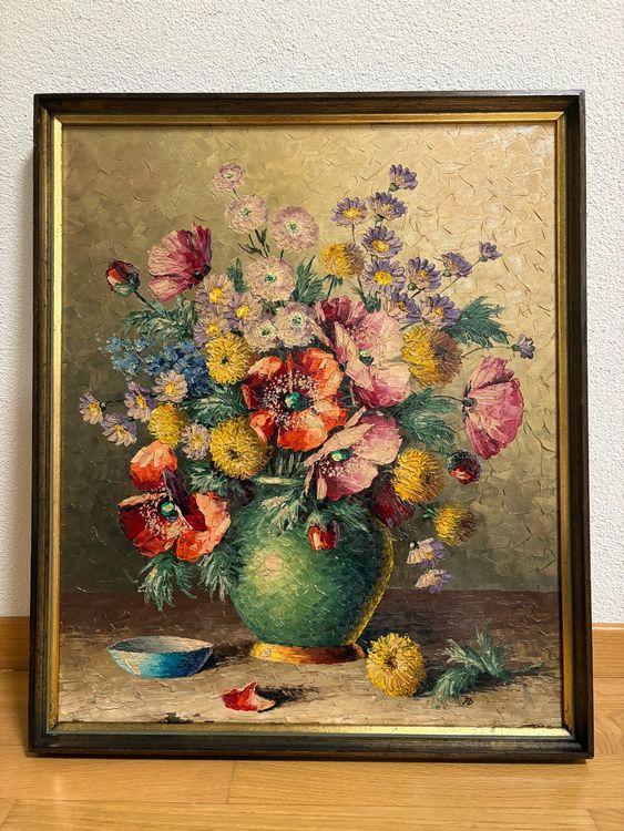 Stillleben Öl Gemälde, Bilderrahmen 53cm breit x 63cm hoch (Gebraucht ...