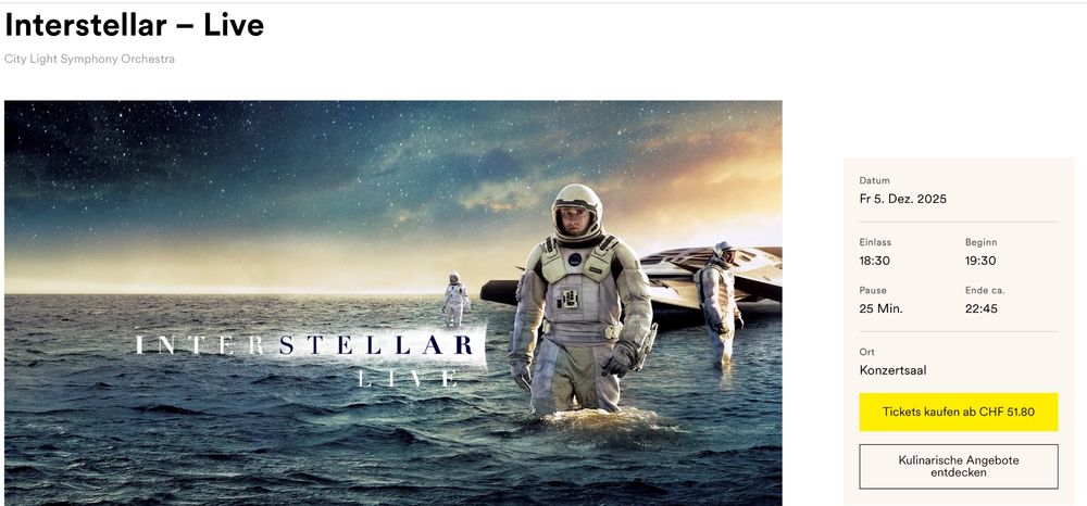 Interstellar Live - KKL - Fr. 05.12.2025 (Neu (gemäss Beschreibung)) in ...