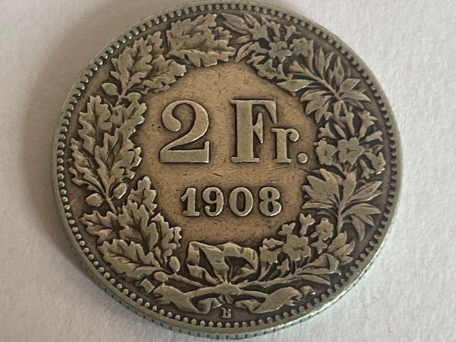 Pièce de 2 francs en argent 1908 | Kaufen auf Ricardo