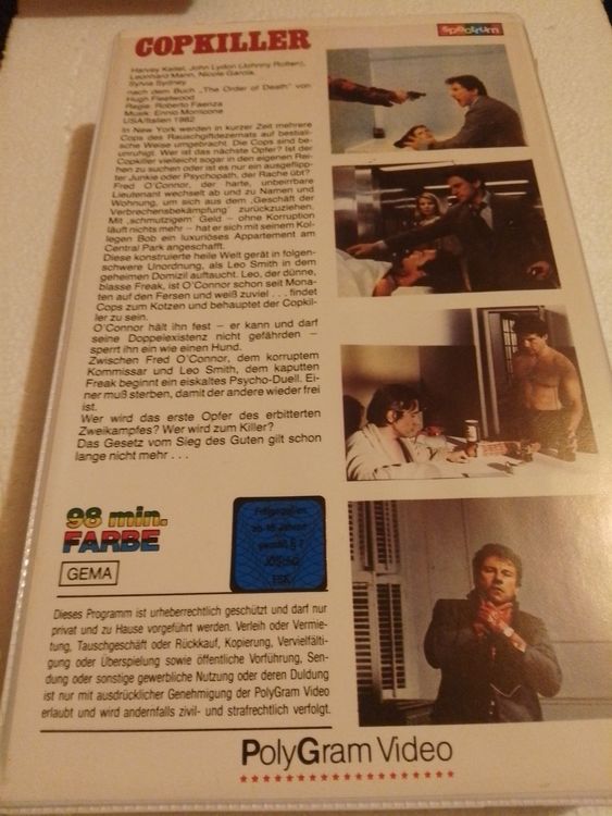 Copkiller (I 1983) Ennio Morricone, Harvey Keitel VHS (Gebraucht) in Remetschwil für CHF 22 ...