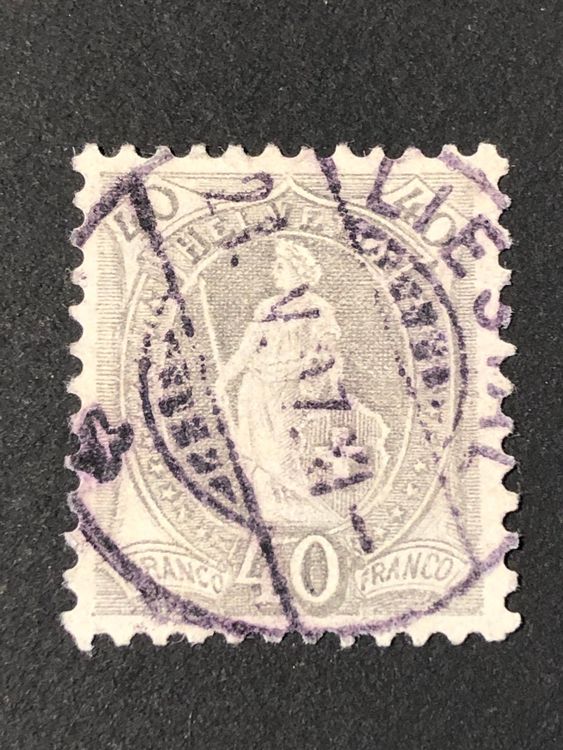 Stehende Helvetia 40 Rp. mit Vollstempel LIESTAL (Gebraucht) in Basel für CHF 10 – mit Lieferung ...
