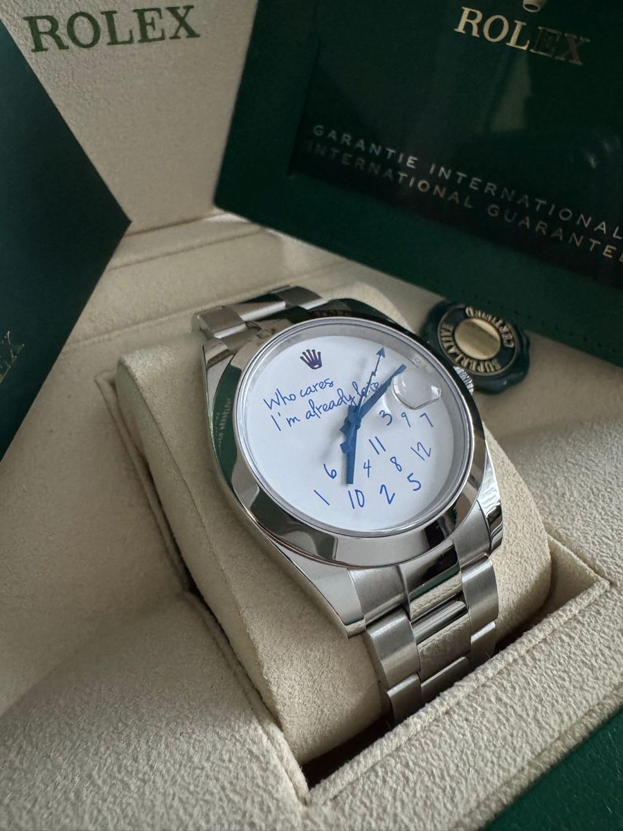 Rolex Datejust 41mm „who cares? im already late!“ (Neu und ...