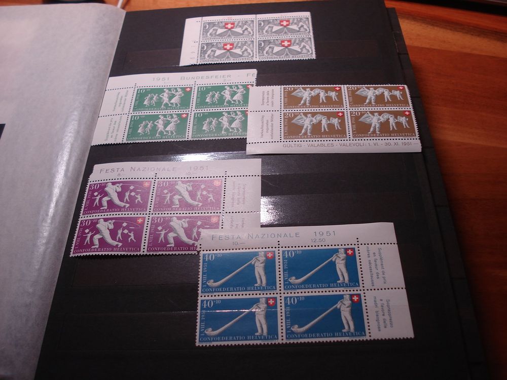 Pro Patria 1951, Satz 4erblocks ** (Gebraucht) in Niederwil AG für CHF ...