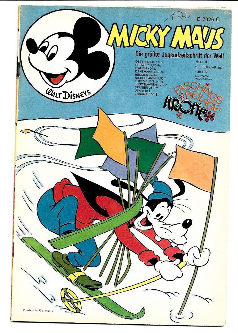 Micky Maus Nr. 8 1974, Walt Disney , mit Gutscheinecke (Gebraucht) in ...