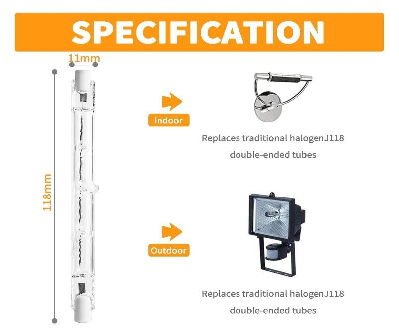 6er R7S Halogen Light Bulb 118 mm 100W 230 V halogenlampen (Neu (gemäss ...