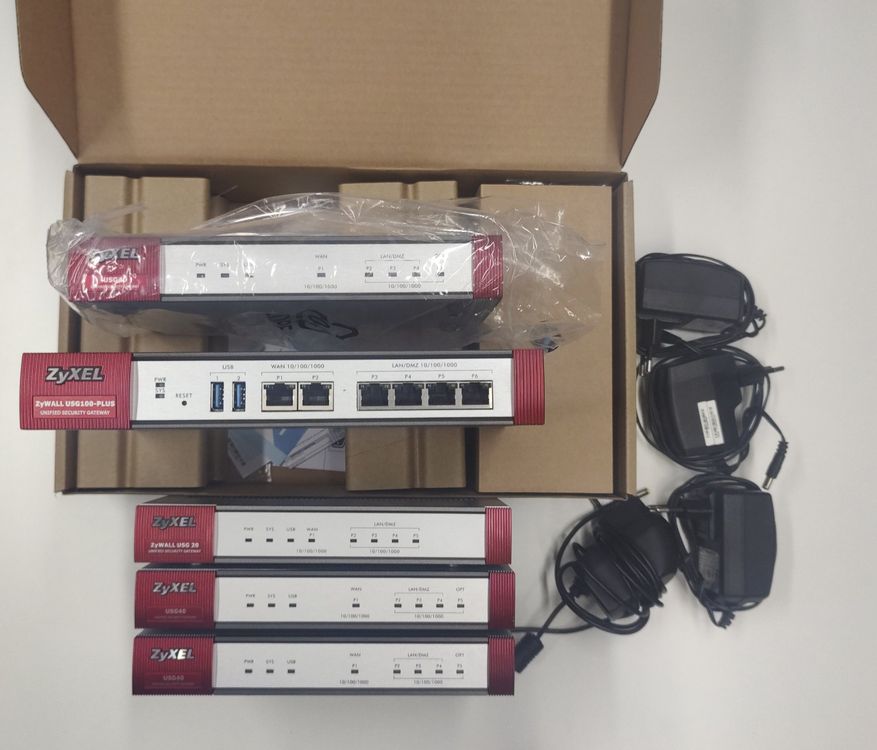 3x Zyxel USG40, 1x Zyxel USG20, 1x Zywall USG100-PLUS (Gebraucht) in ...