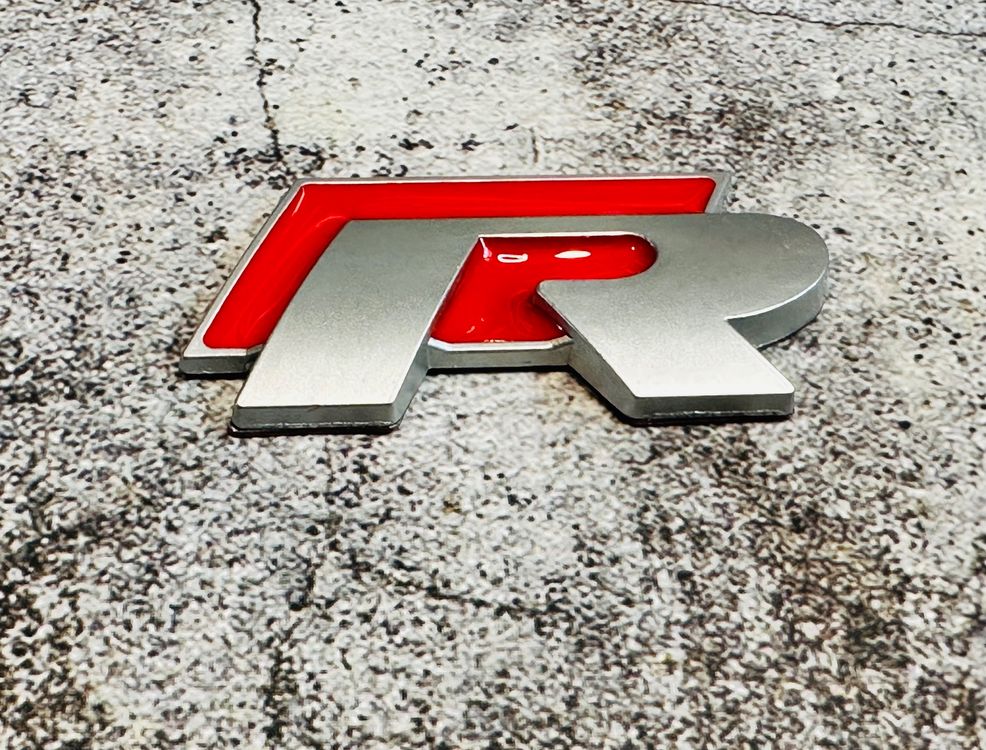 VW R Racing Schriftzug, Logo Emblem 3D Metall Neu Silbermatt (Neu und ...