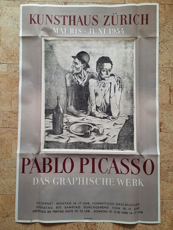 Original Pablo Picasso im Kunsthaus Zürich 1954 Werbe-Plakat (Gebraucht) in Geroldswil für CHF ...