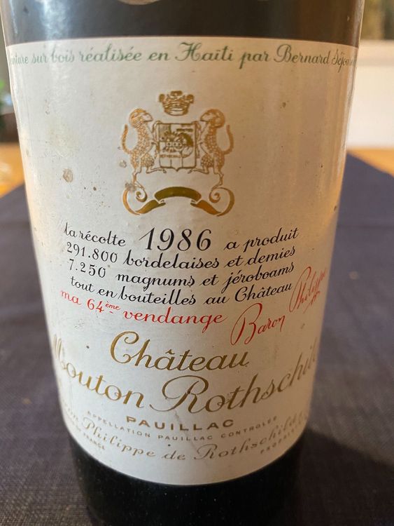 Chateau Mouton Rothschild 1986 | Kaufen auf Ricardo