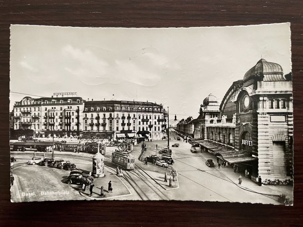BASEL Bahnhofplatz, TRAM / STRASSENBAHN, Oldtimer, belebt (Gebraucht) in Wald ZH für CHF 4 – mit ...