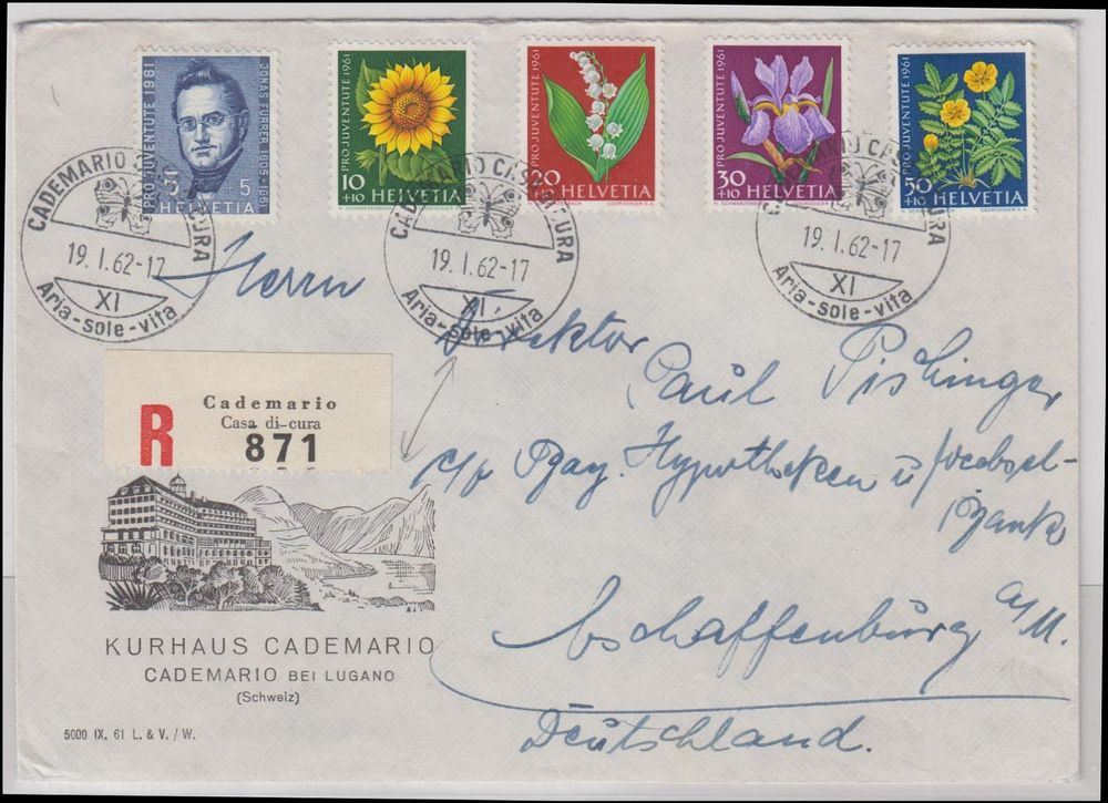 TI: CADEMARIO Kurhaus - illustr.+Werbe/K-Stp.- POSTABLAGE! (Gebraucht ...